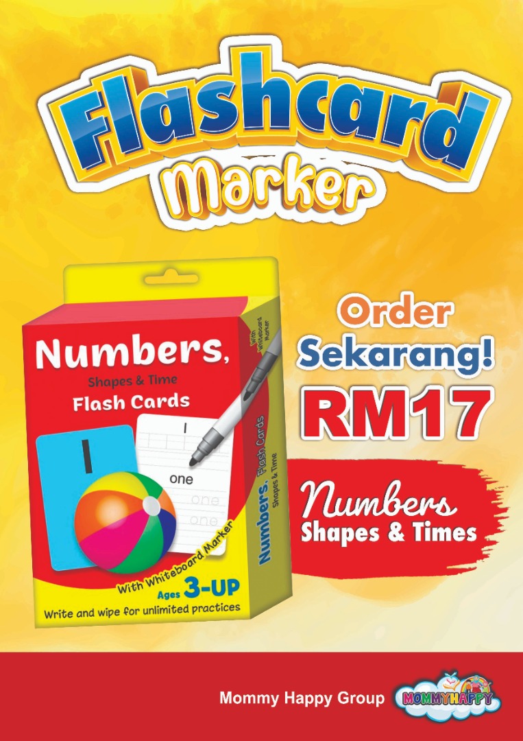 FC51-FLASHCARD NUMBERS WITH WHITEBOARD MARKER - MommyHappy