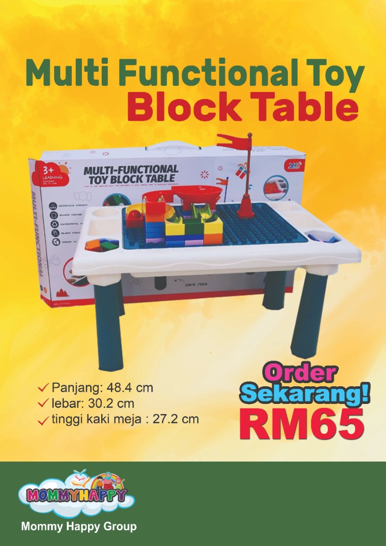 JUNET05-Multi Functional Toy Block Table - MommyHappy