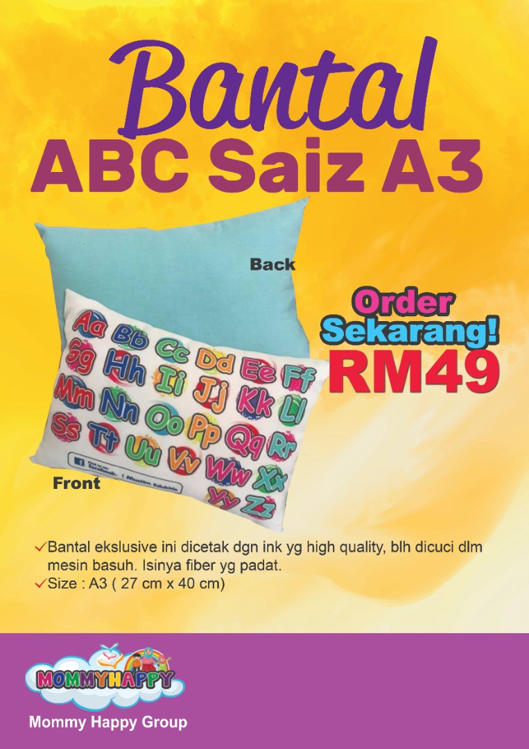 PREJUNET33-Bantal ABC Saiz A3 - MommyHappy