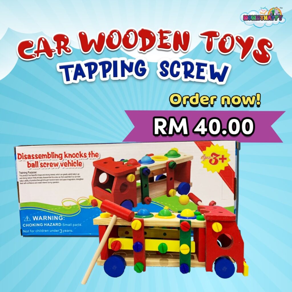 ET90-TAPPING SCREW CAR WOODEN TOY - MommyHappy