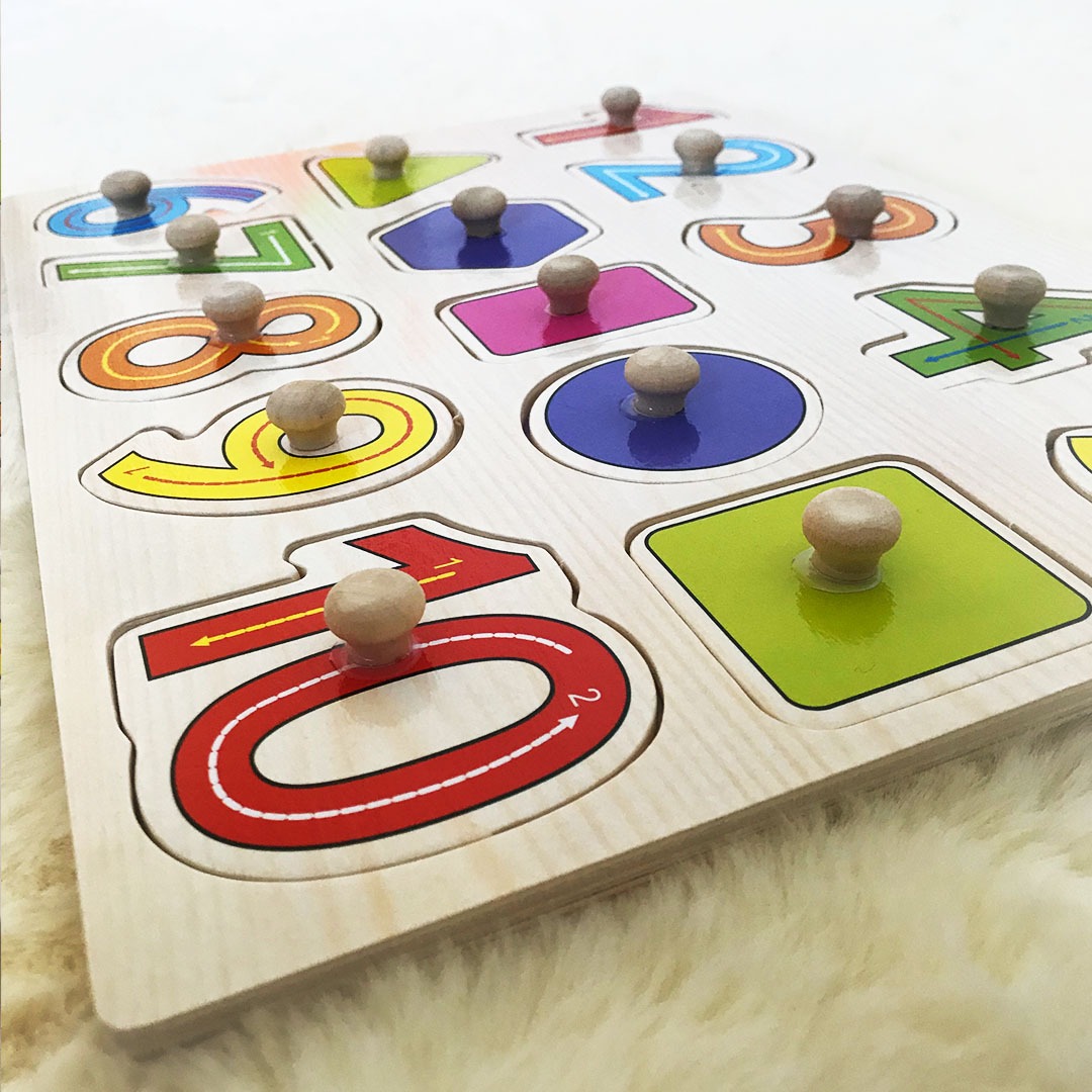 ET81 : WOODEN PUZZZLE NUMBER AND SHAPES - MommyHappy