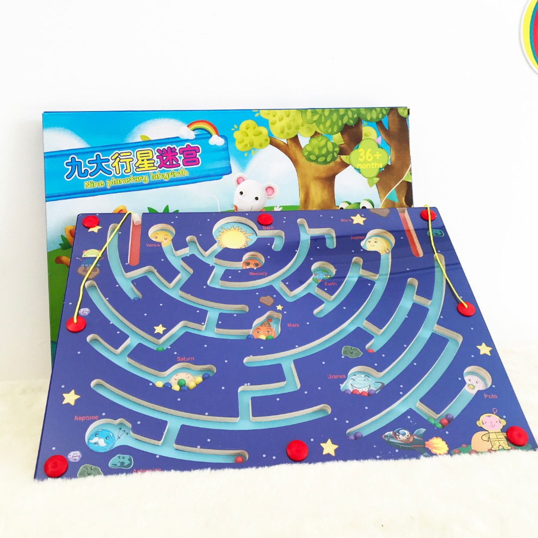 ET901- Planetary Labyrinth MAZE Wooden Toys - MommyHappy