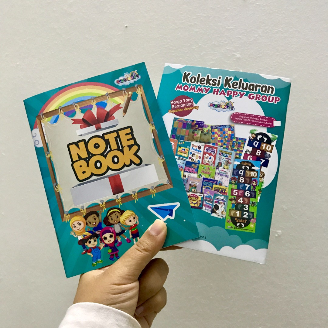 PD10-BUKU NOTA MH SAIZ A6 (DESIGN HIJAU BERCORAK) - MommyHappy