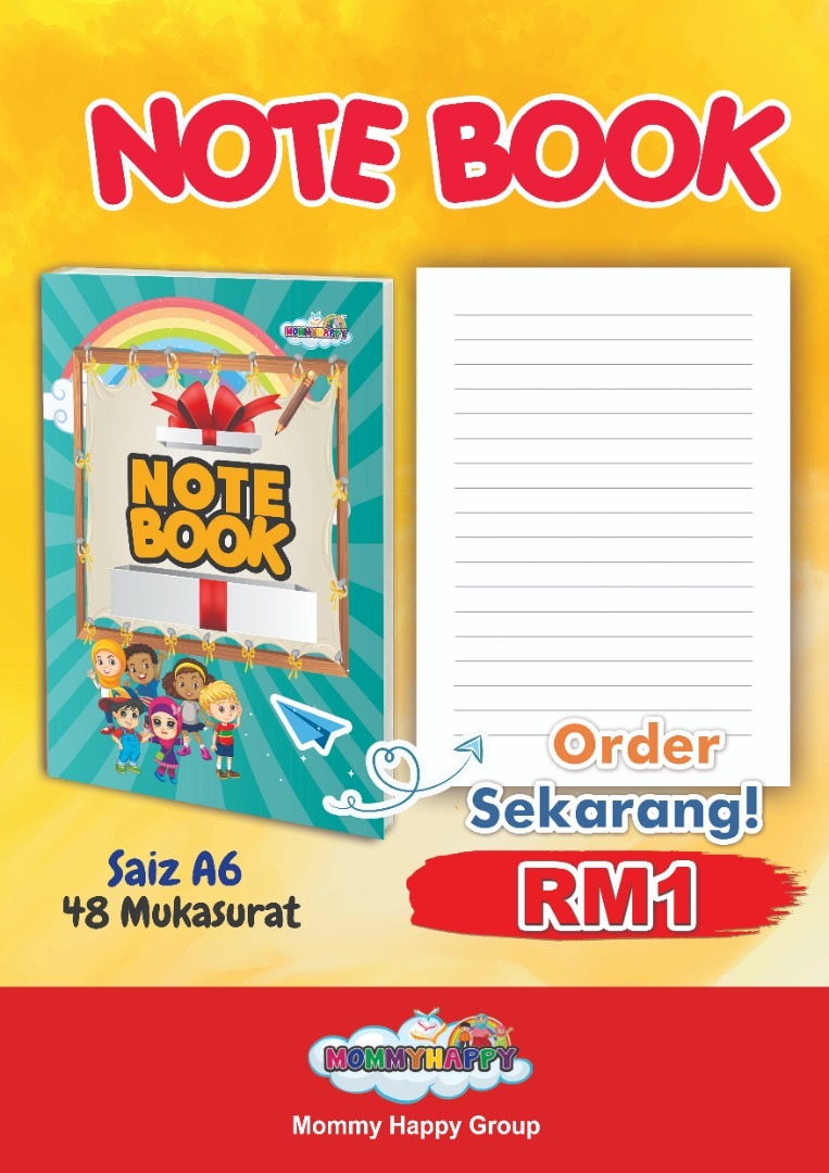 NOTE BOOK TURQUOISE BERCORAK (SAIZ A6) | MommyHappy