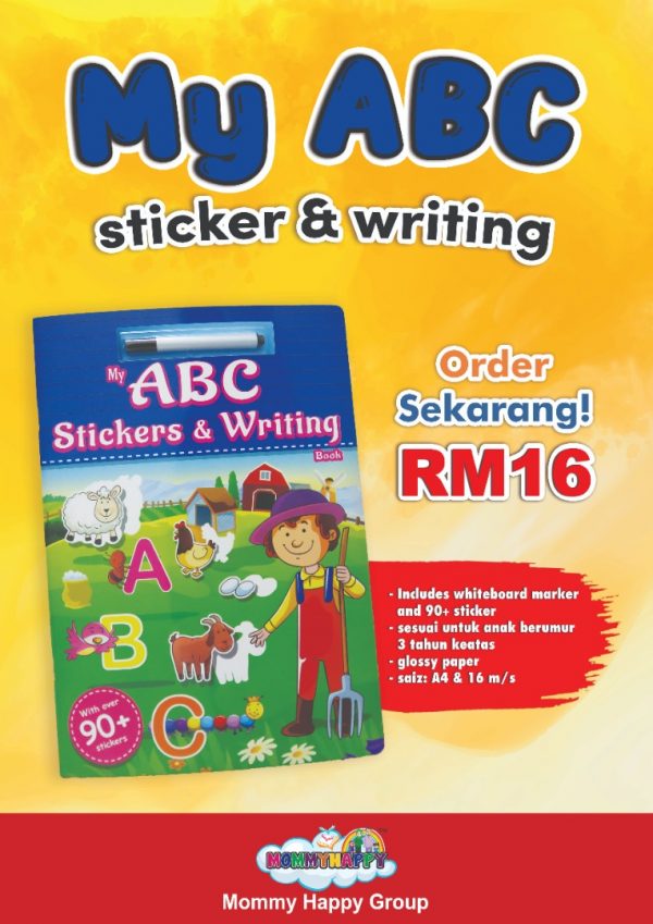 BA79 : BUKU MY ABC UPPERCASE STICKERS AND WRITING - MommyHappy