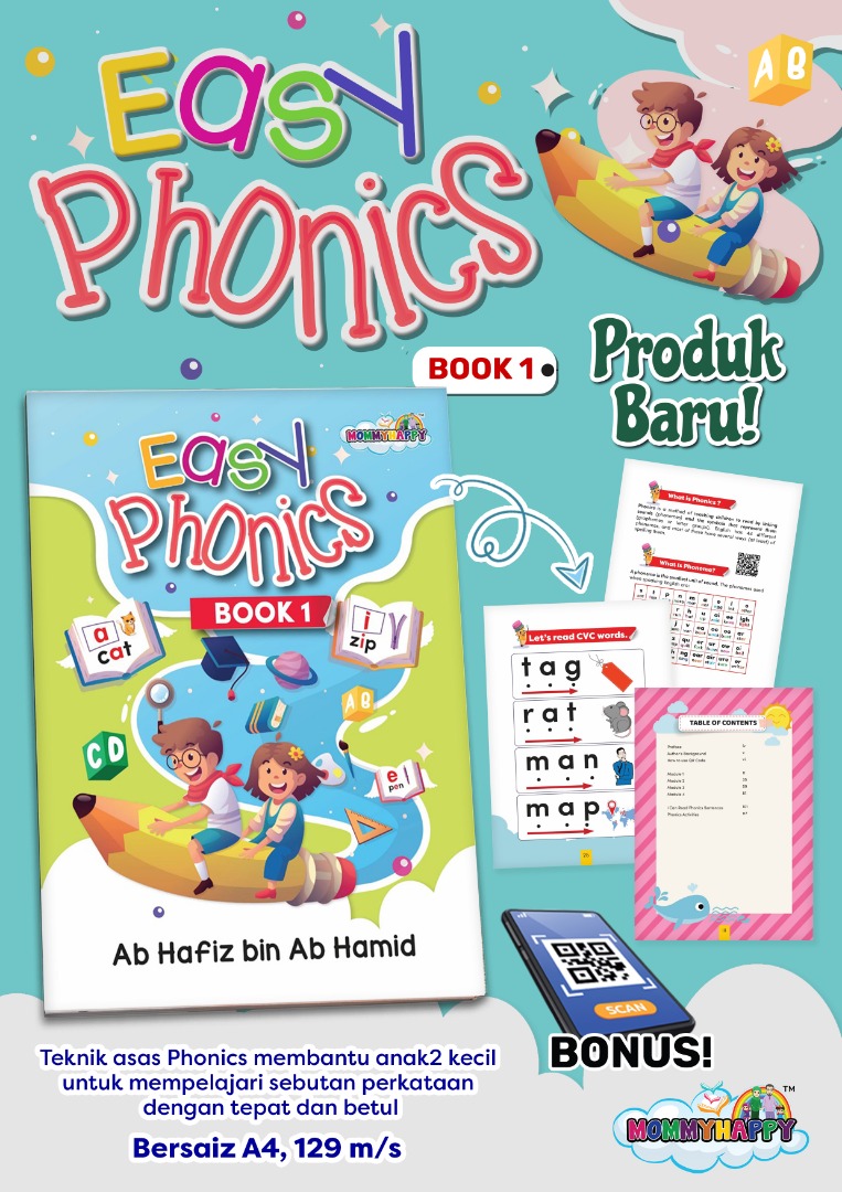 Easy phonics english book 1 & book 2 - MommyHappy