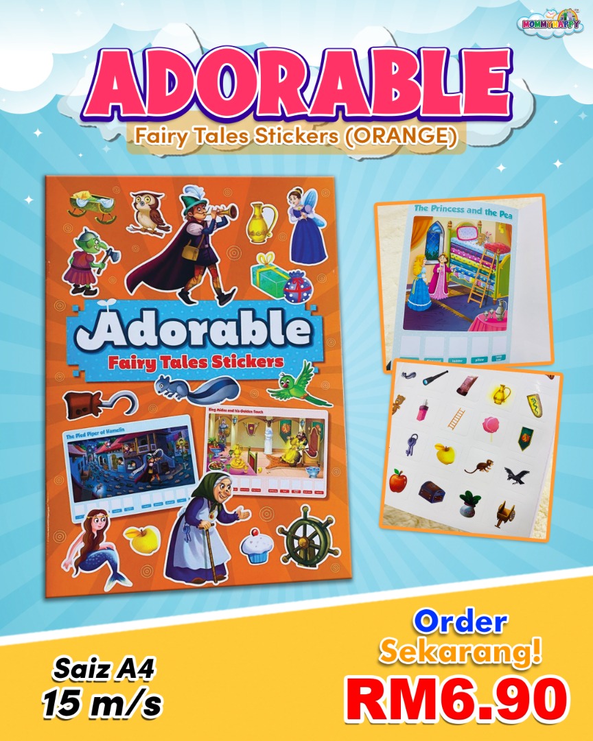 ADORABLE FAIRY TALES STICKERS (ORANGE) - MommyHappy
