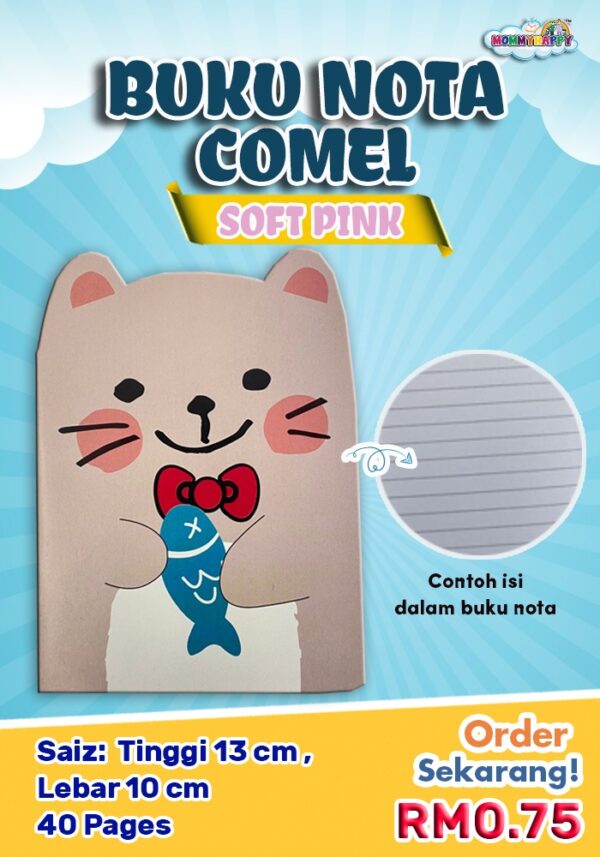BUKU NOTA COMEL (SOFT PINK) - MommyHappy