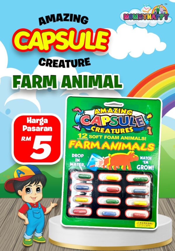 AMAZING CAPSULE CREATURE FARM ANIMAL (HIJAU) - MommyHappy
