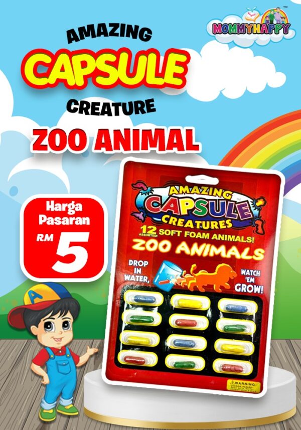 AMAZING CAPSULE CREATURE ZOO ANIMAL (MERAH) - MommyHappy