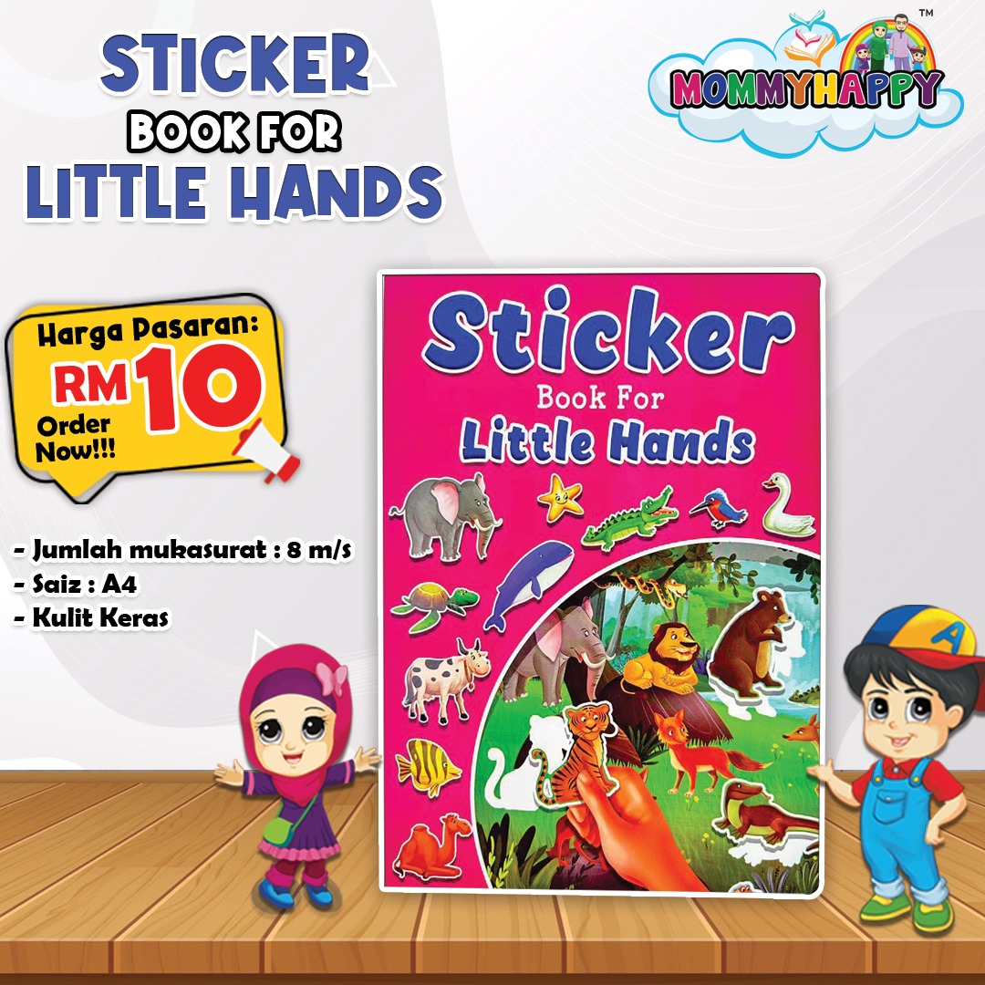 STICKER BOOK FOR LITTLE HANDS (PINK) - MommyHappy