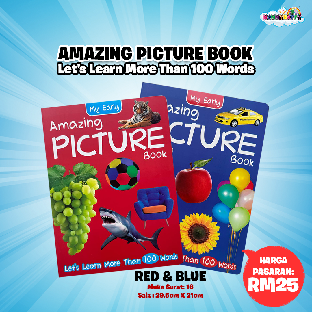 My Early Amazing PICTURE BOOK (RED & BLUE) - MommyHappy
