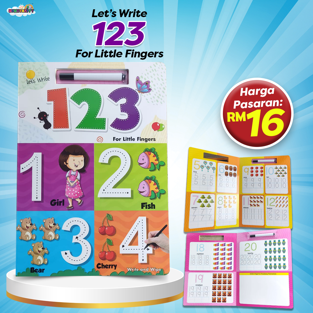 Let's Write 123 & abc For Little Fingers - With Marker Pen - MommyHappy