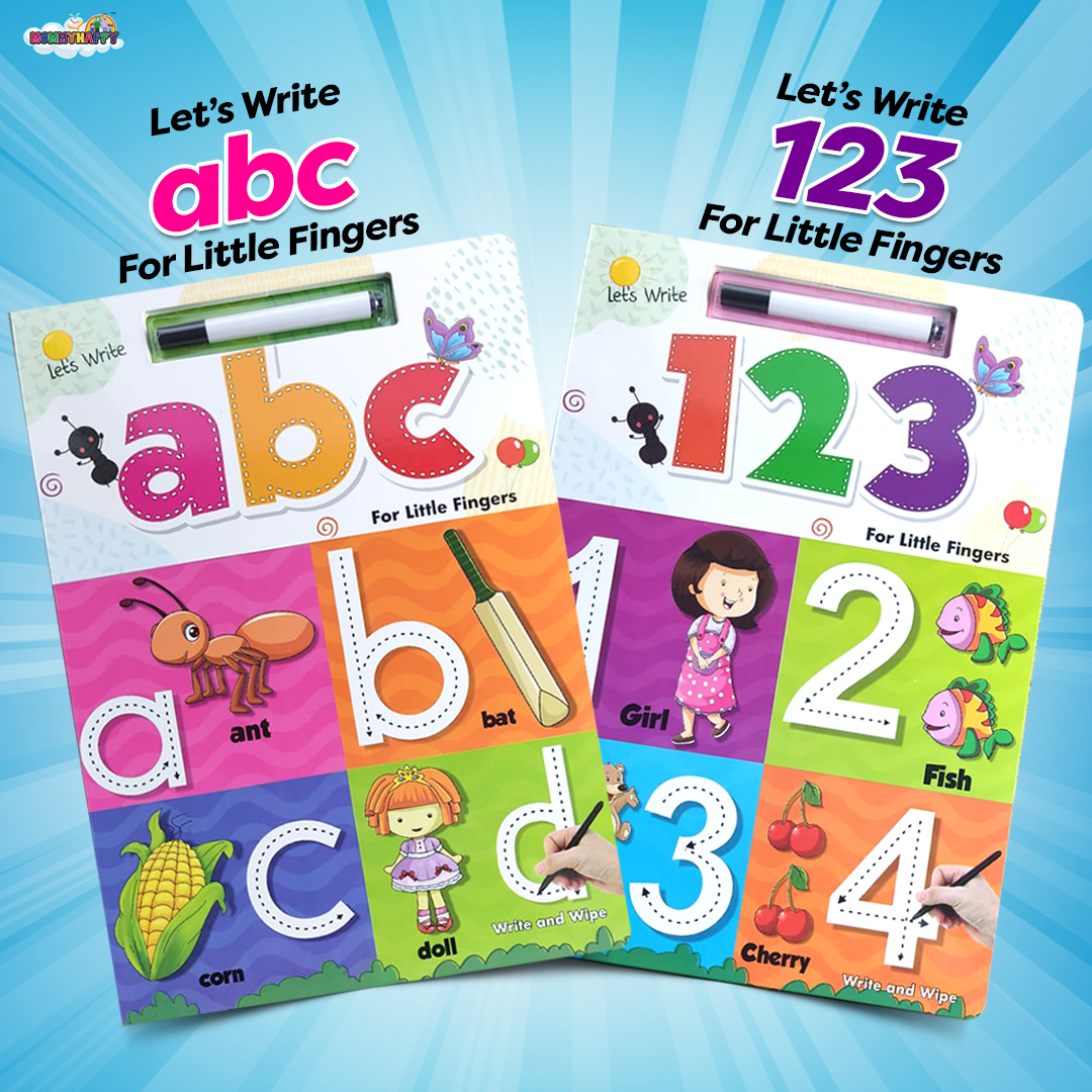 Let's Write 123 & abc For Little Fingers - With Marker Pen - MommyHappy