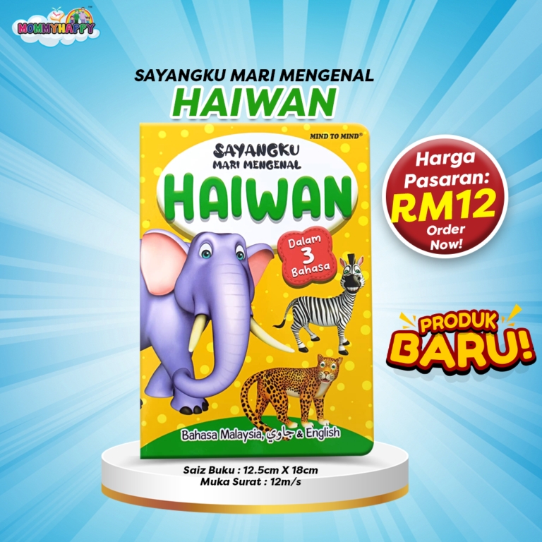 BUKU SAYANGKU MARI MENGENAL JAWI, ABC, 123 & HAIWAN – MommyHappy